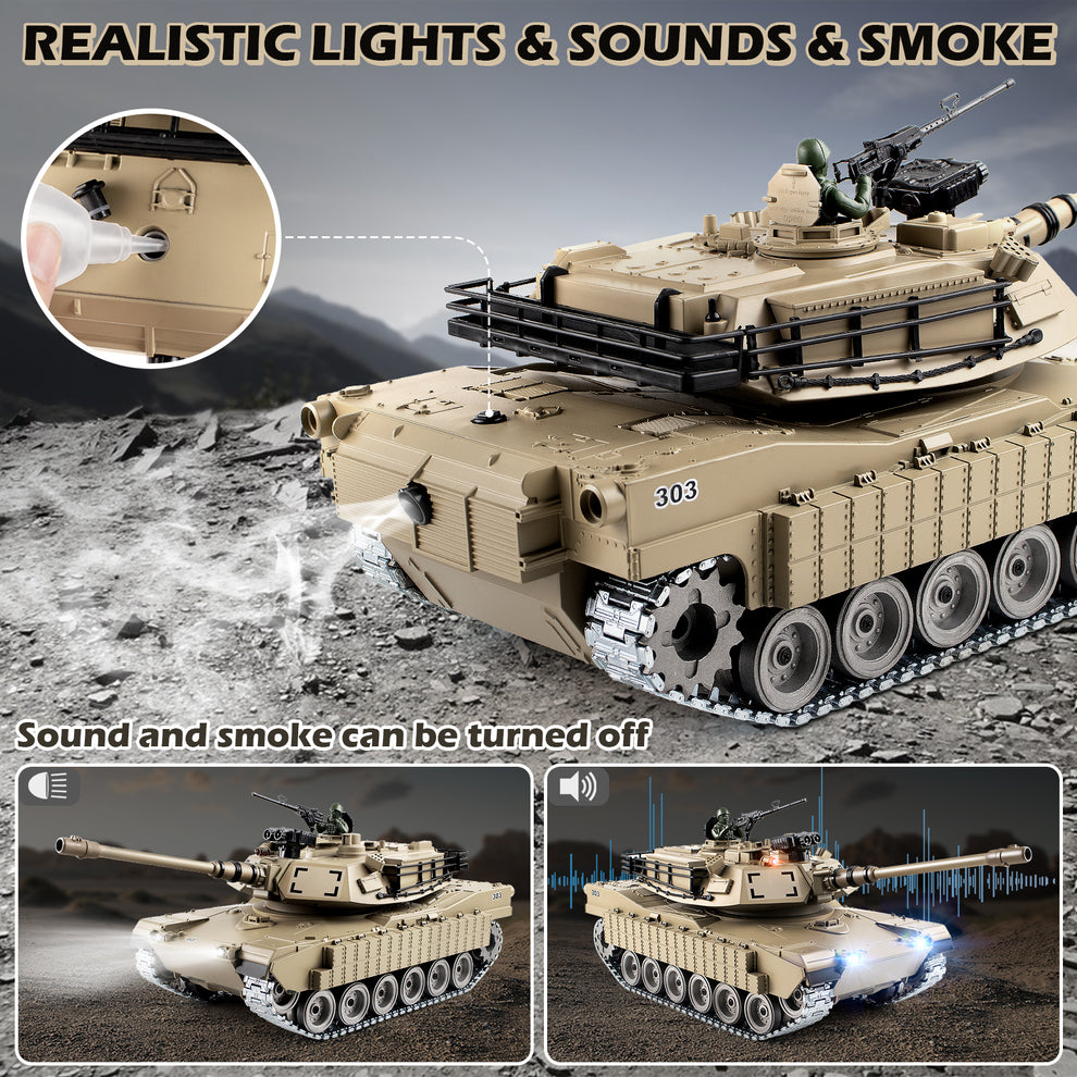 1:18 Alloy Metal M1A2 Abrams RC Tank 829Pro – Supdex Toys